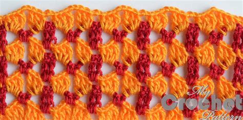 Orange Lace Pattern Red Stripes Mycrochetpattern
