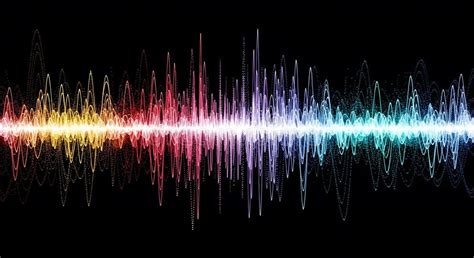Vibrant Rainbow Sound Wave Visualizer On Black Background For Music And