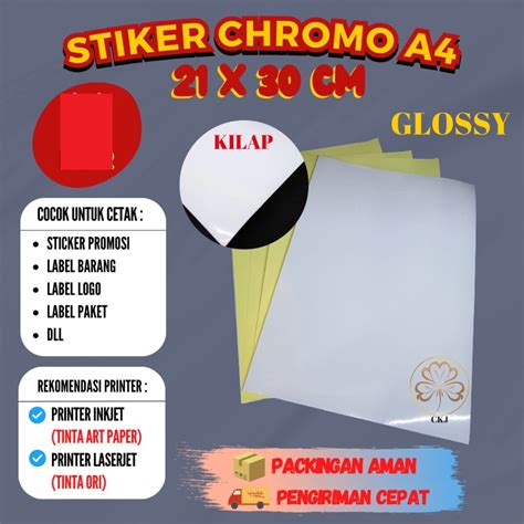Jual Sticker Chromo A4 Kertas Stiker Glossy Mengkilap A4 Shopee Indonesia