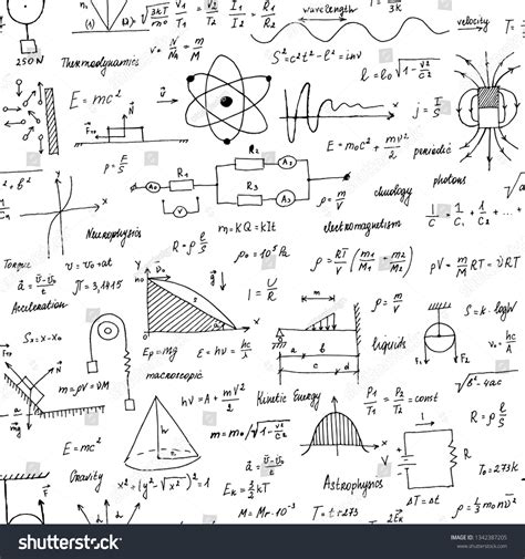 Physics Formulas Seamless Texture School Blackboard Stock Vector Royalty Free 1342387205