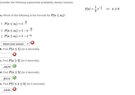 Solved Consider The Following Exponential Probability