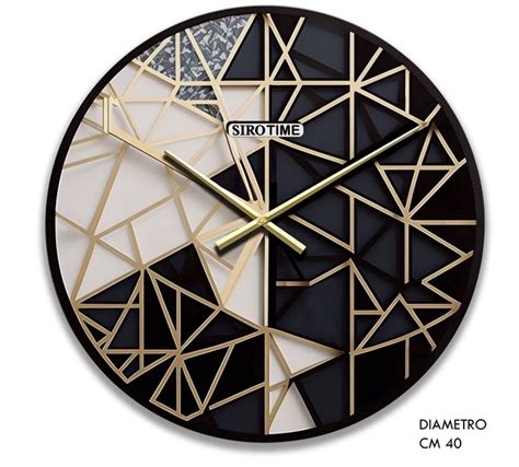 Orologio Da Parete Grande Moderno In Vetro 40x40 Analogico Silenzioso