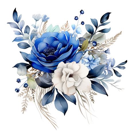 Best 13 Royal Blue And Silver Floral Clipart High Quality Png Spring