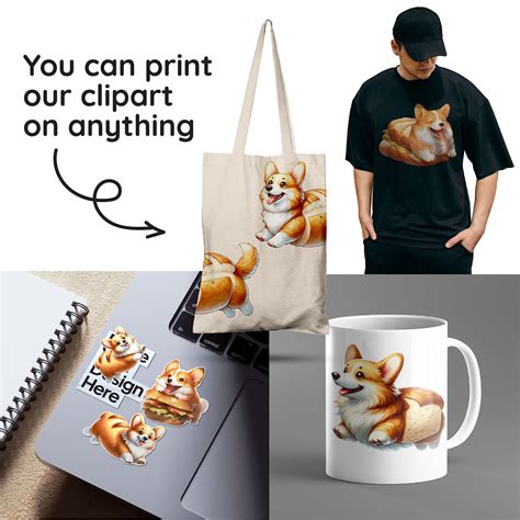 Corgi Cute Corgi Bread Loaf Clipart Pngcommercial Useprintable Digital Stickers Clipart