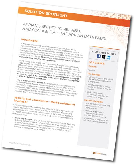 Solutions Spotlight Appians Secret To Reliable And Scalable Ai The