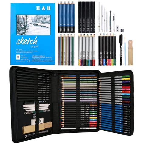 Kit De Dibujo Profesional Estuche 72 Lápices De Colores Dibujo