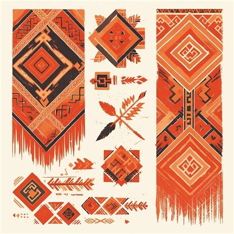 Filipino Tnalak Weaving Patterns With Intricate Designs Premium Ai Generated Vector