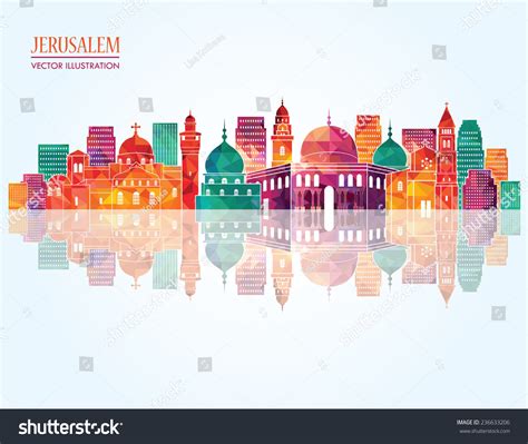 Jerusalem Israel Skyline Silhouette Vector Illustration Stock Vector