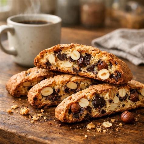 Almond And Chocolate Hazelnut Biscotti Recipe Itsonlyrecipes
