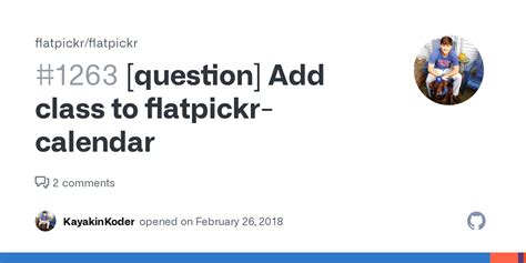Question Add Class To Flatpickr Calendar · Issue 1263 · Flatpickrflatpickr · Github