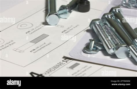 Checklist And Assembly Hardware Kit Including Screws Bolts Washers And Tools Stock Video