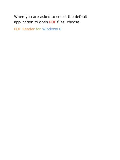 pdf reader when you are asked to select the default application to