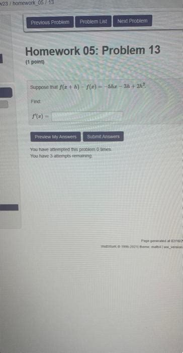 Solved Homework 05 Problem 13 1 Point Suppose That