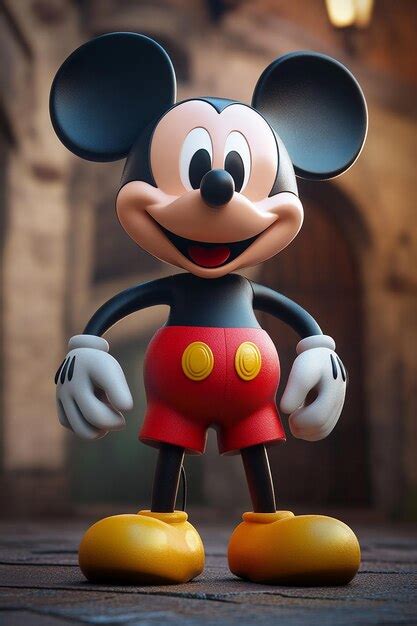 3d Cartoon Mickey Mouse Full Body Character Premium Ai Generated Image