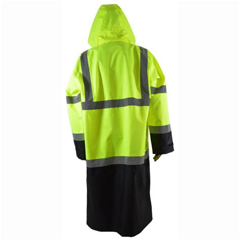 Lbrc 48 C3 Ansi Class 3 Black Bottom Waterproof 48” Long Rain Coat