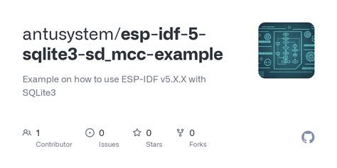 GitHub Antusystem Esp Idf 5 Sqlite3 Sd Mcc Example Example On How To Use ESP IDF V5 X X With