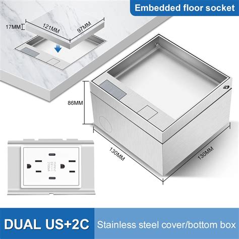Mosiee Recessed Flat Hidden Socket Kit With Recessed Duplex 15a And Usb