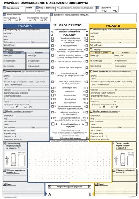 Oświadczenie Sprawcy Kolizji Drogowej Do Pobrania [wzÓr Pdf]