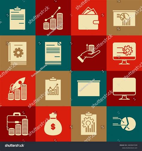 Set Pie Chart Infographic Computer Monitor Stock Vector Royalty Free