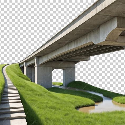 A Bridge With Grass And A Road That Says A River Premium Ai Generated Psd