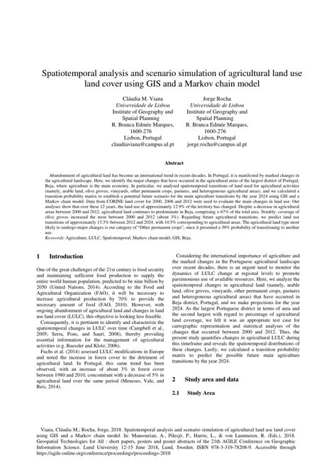 Pdf Spatiotemporal Analysis And Scenario Simulation Of Agricultural