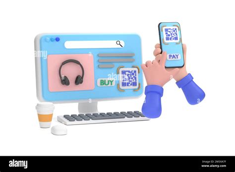 3d Hand Smartphone To Make Mobile Wallet Payment Via Qr Code Scanning Digital Invoice From