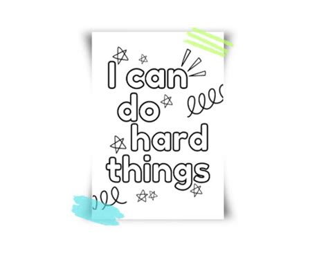 I Can Do Hard Things Coloring Pages