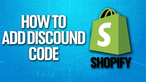 How To Add Discount Code On Shopify Tutorial YouTube