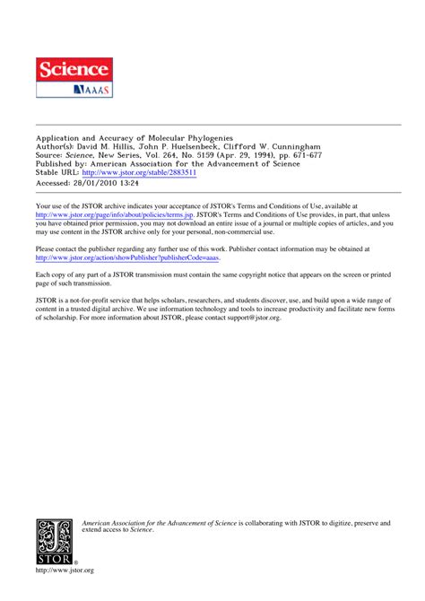 Pdf Application And Accuracy Of Molecular Phylogenies