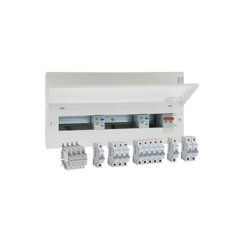 Hager Vml916curkpp Design10 16 Way Pre Populated Twin Rcd High Integrity Consumer Unit With Mcbs
