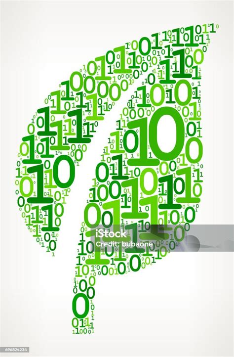 Leaf Binary Code Zero One Vector Illustration Stock Illustration Download Image Now