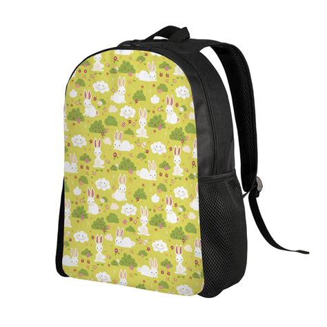 Ratiio Easter Bunny Print Backpack With Padded 15 Inch Laptop Sleeve