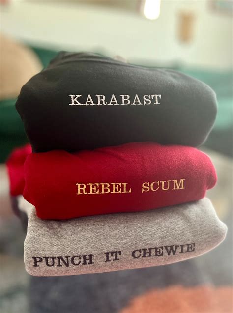 Star Wars One Liners Embroidered Crewneck Sweatshirt Unisex Simple