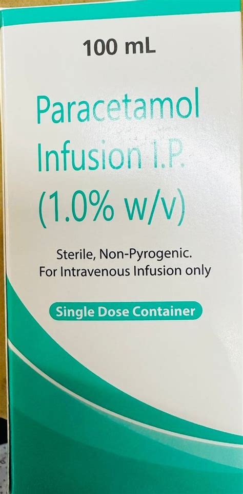 Paracetamol Iv 100ml At ₹ 35piece Pcm Infusuon In Jaipur Id