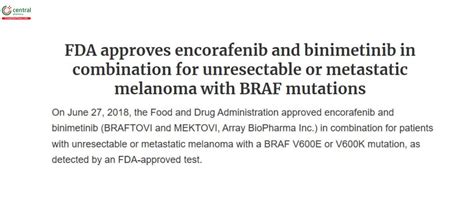 Thuốc Binimetinib điều Trị U Hắc Tố Di Căn Ung Thư Phổi Không Tế Bào Nhỏ