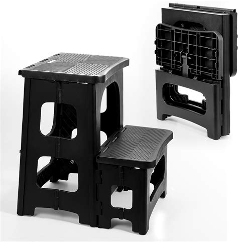 2 Step Stool Foldable Non Slip Folding Step Stool Plastic Steps Ladder