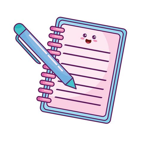 Notebook Kawaii Style Character 10350950 Vector Art At Vecteezy