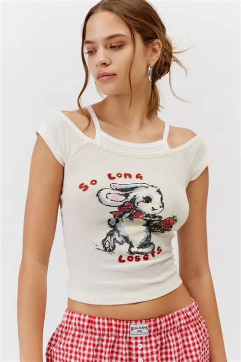 So Long Losers Graphic Double Layer Tee Urban Outfitters