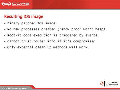Killing The Myth Of Cisco Ios Rootkits Dik Da Ios Rootkit‏ Ppt
