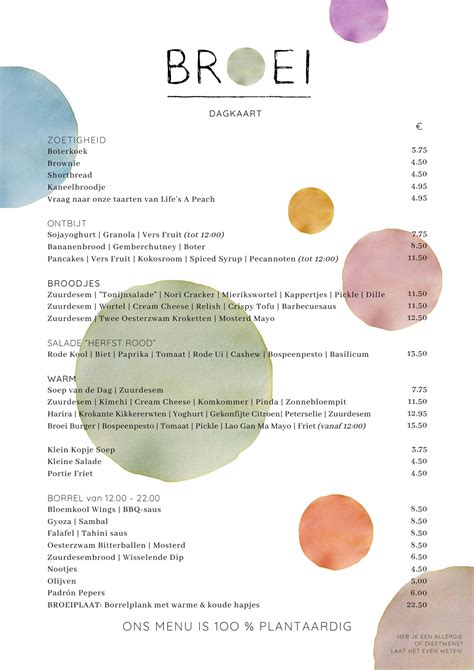 Menu Broei Utrecht