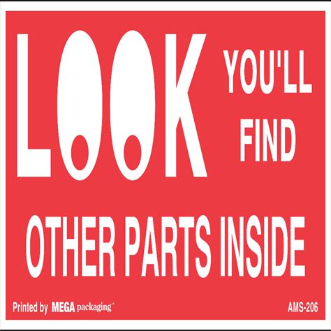 Look Youll Find Other Parts Inside Label Ampac