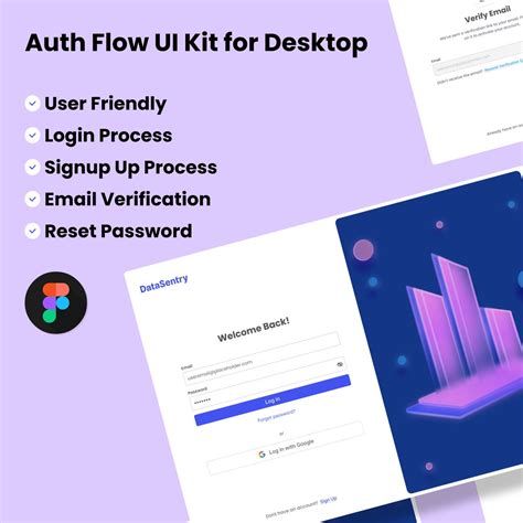 Complete Auth Flow UI Kit For Desktop User Authentication Design Template Figma File Etsy