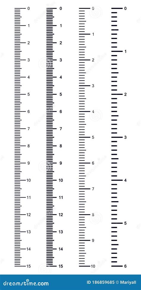Vector Set Of Metric Rulers In Flat Style Measuring Scales