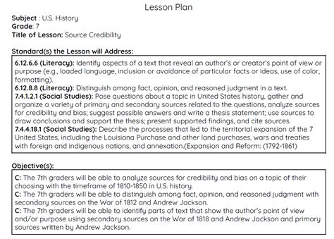 Source Credibility Lesson Plan Classful