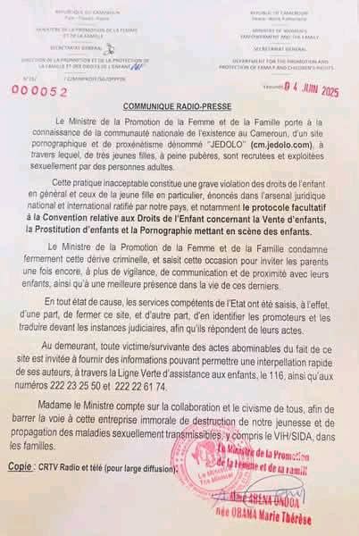 Le Gouvernement Veut Fermer Le Site Pornographique « Jedolo 237 Actu