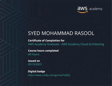 Mohammad Rasool Syed On Linkedin Aws