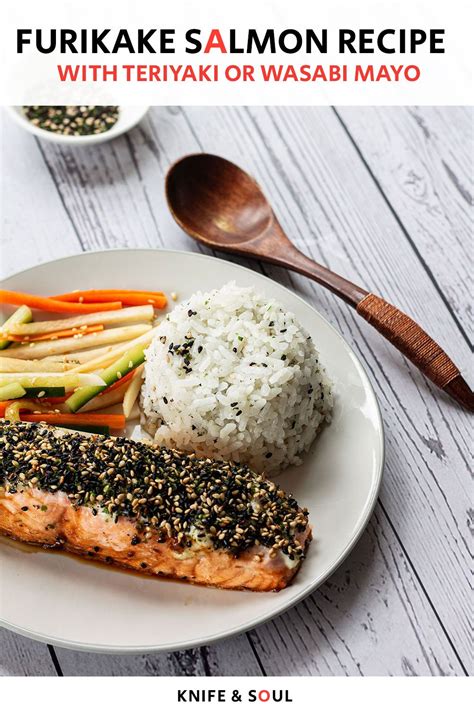 Furikake Salmon Baked With Teriyaki Or Wasabi Mayo Knife And Soul