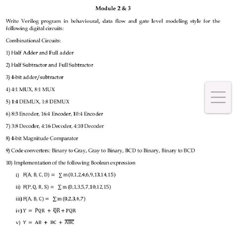 Module 2 3 Write Verilog Program In StudyX