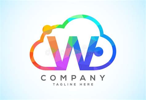 English Alphabet With The Cloud Cloud Computing Service Logo Stock