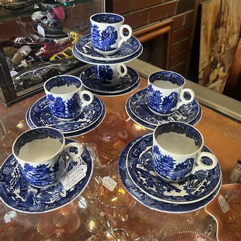 Blue And White Willow Pattern Tea Set South Perth Antiques And Collectables